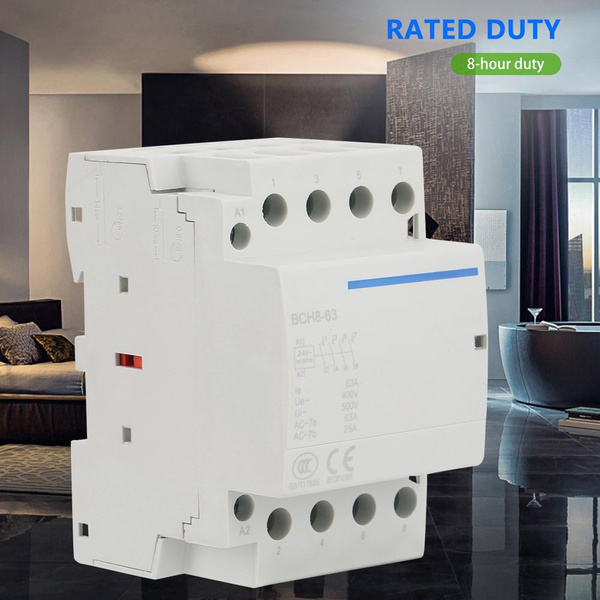 4P 50/60Hz 24V/230V 2NO 2NC Din Rail Household AC Contactor 4 Pole 63A ...
