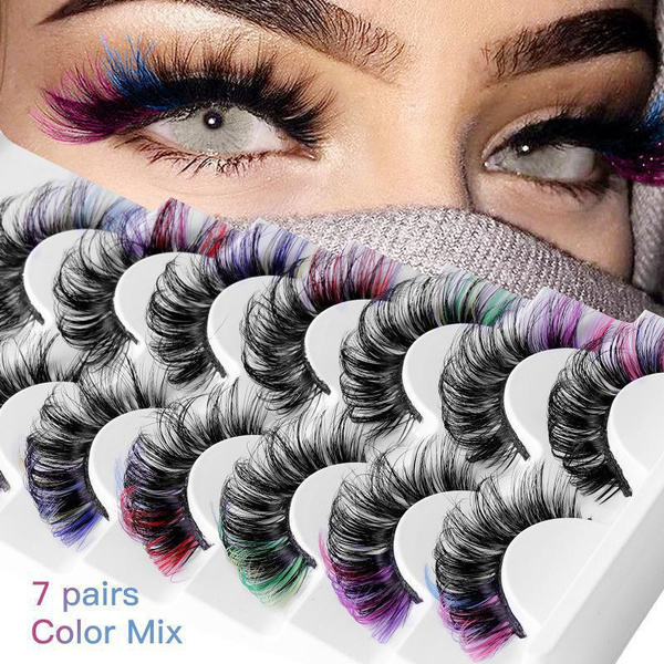 Mink Hair Color Eyelashes Thick Curl Eye Tail False Eyelash Eyelashes ...