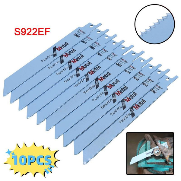 10PCS S922BF 150mm Metal Cutting Reciprocating Sabre Saw Blades for Set ...