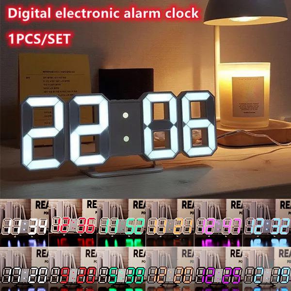 Wall Clocks Nordic Digital Alarm Clocks Hanging Watch Snooze Table ...