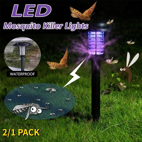 1/2 PACK Mosquito Repeller Lights Solar Powered Controller UV Lamp ...