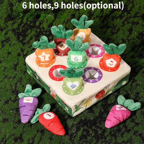 6 holes,9 holes Garden Pulling Radish Toy Cute Portable Early Education ...