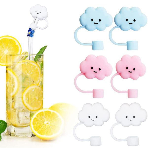 2/4/6/10PCS Cloud Straw Plug Reusable Drinking Dust Cap Silicone Tips ...