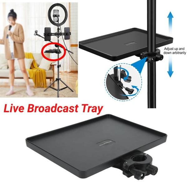 Microphone Stand Plastic Tray, Mic Stand Clamp-On Rack Tray Holder ...