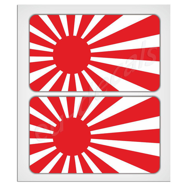 2X70mm-2.76" Japan Rising Sun flags Laminated Decal Sticker for JDM car ...