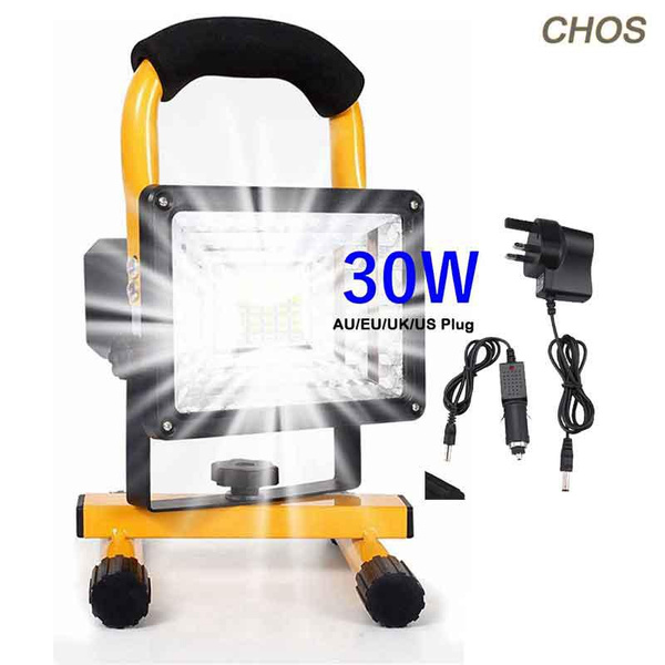 CHOS 30W 24LED Work Light Rechargeable Flood Light IP65 Waterproof Job ...