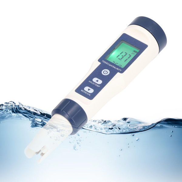 Digital Water Quality Meter 5 In 1 PH Salinity Temperature EC ...