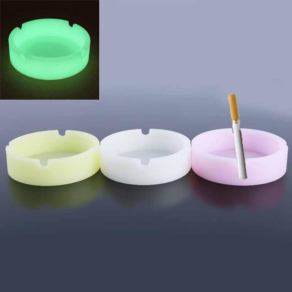 Luminous Silicone Gel Ashtray Light Circular Ashtray New Fluorescent ...
