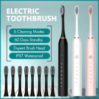 2023 New Electric Toothbrush Sonic Vibration 6 Files Adult Household ...