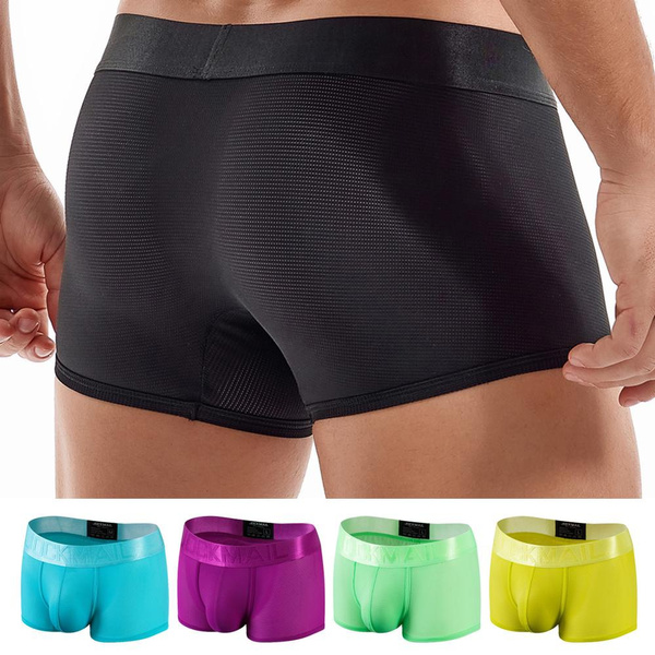 JOCKMAIL Mens Mesh Boxer Underpants Breathable Ice Silk Beach Pants ...