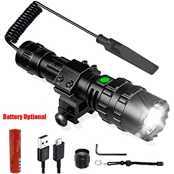 2 in 1 LED Flashlight Tactical Flashlight with Picatinny Rail Mount and ...