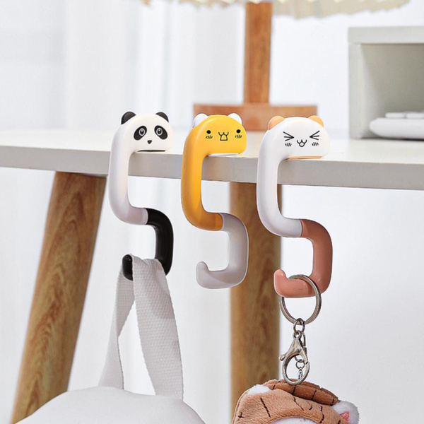 1PC Plastic Bag Cute Animal Hook Travel Portable Folding Handbag Hanger ...