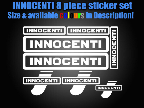 Innocenti 8 piece Decals Stickers Lambretta Vespa Scomadi Royal Alloy ...