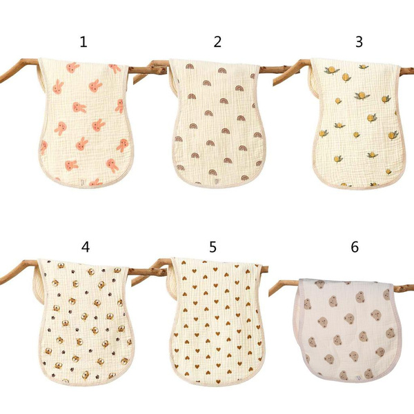 Cute Cotton Muslin Burp Cloths Ultra-Absorbent Burping Cloth Newborn ...