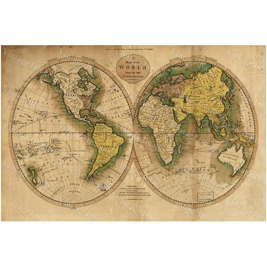 Giant Historic Map 1780 Old Antique World Map Restoration Hardware ...
