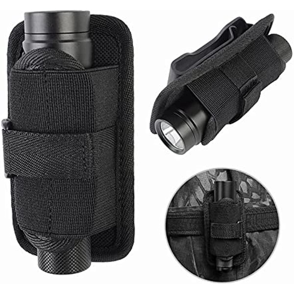 Tactical torch pouch Torch Holder Torch Bag with 360 Degree Rotating ...