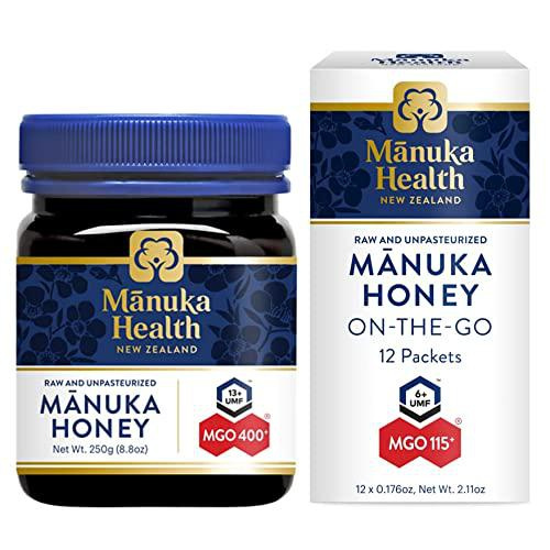 Manuka Health Bundle, UMF 13+/ MGO 400+ Manuka Honey (8.8oz Jar) and ...