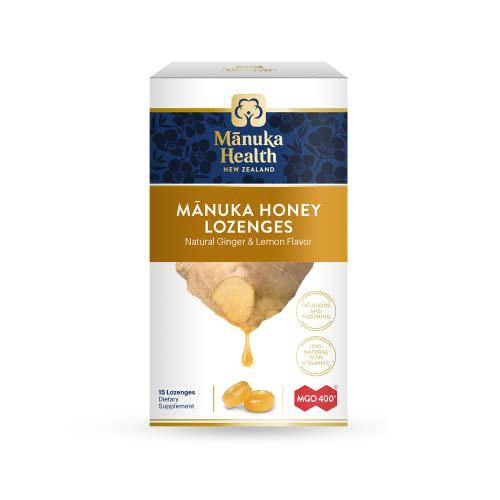 Manuka Health, MGO 400+ Manuka Honey Lozenges with Lemon & Ginger, 15 ...