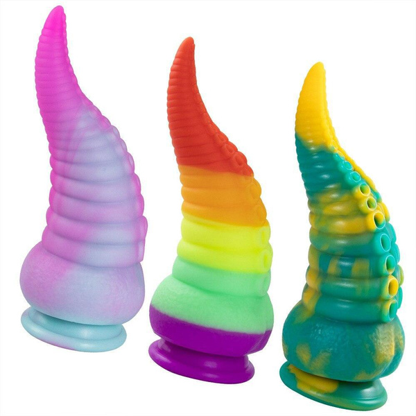 Simulated Octopus Tentacles Rainbow Alien Anal Plug Soft Dragon Dildo Anal Expansion Fisting Gay ...