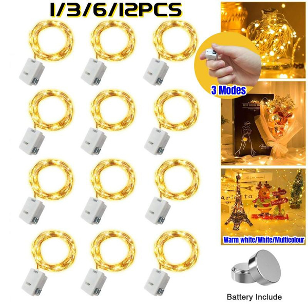 Upgrade Design Button Controls 3 Mode LED Fairy String Lights,1/3/6/12 ...