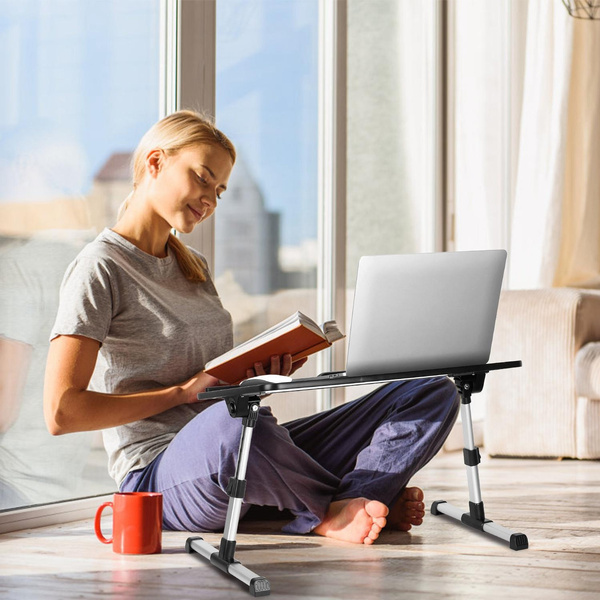 Foldable Laptop Stand Height Angle Adjust Notebook Bed Desk Breakfast ...
