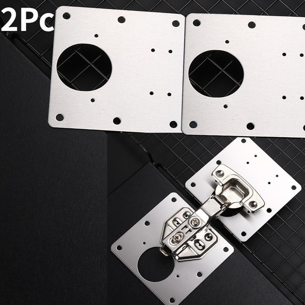 2pc Kitchen Cabinet Hinge Repair Plate Stainless Steel Furniture Drawer ...