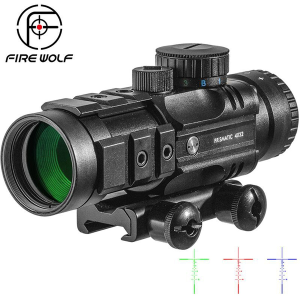 Fire Wolf 4X32 Scope Hunting Optical Sight Tactical Rifle Scope Green ...