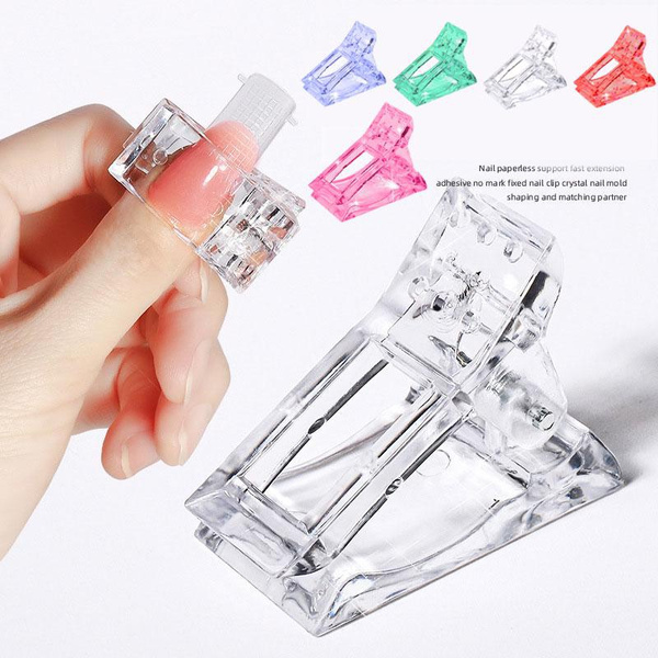 Acrylic Nail Clip Transparent Gel Quick Building Tips Clips Finger Nail ...
