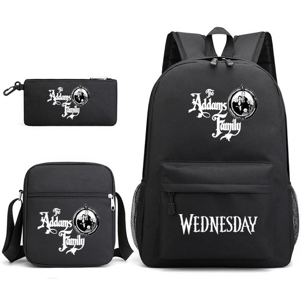 Original Wednesday Addams Backpack Shoulder Bag Pencil Case Boys ...
