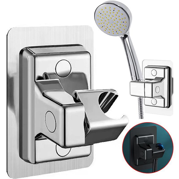 Shower Head Holder Adjustable Wall Mounted Shower Holder Self-Adhesive ...