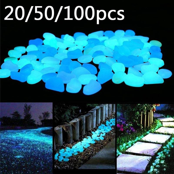 20/50/100pcs Luminous Stones Glow In The Dark Pebbles Glowing Stones ...