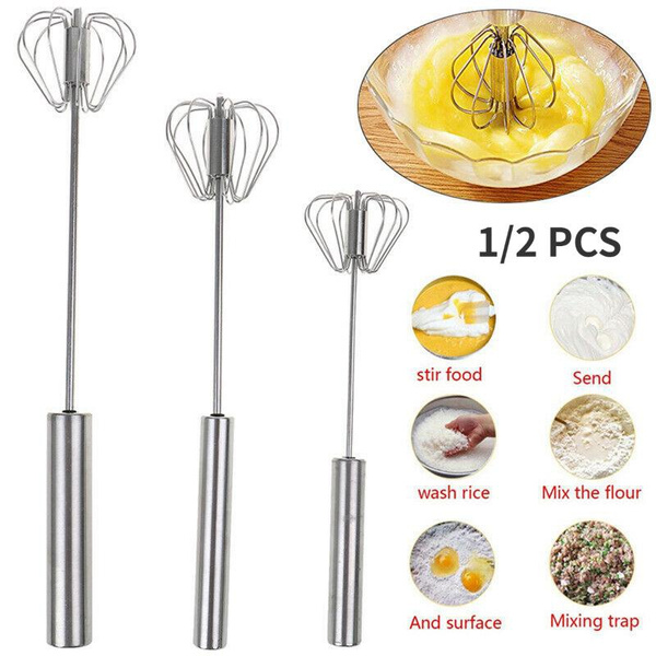 1PC/2 PCS Egg Beater Hand Pressure Semi-automatic Egg Beater Stainless ...