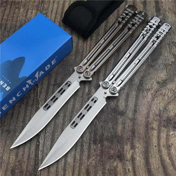 2023 Balisong Butterfly Knife 10.43'' Full Stainless Steel Folding ...