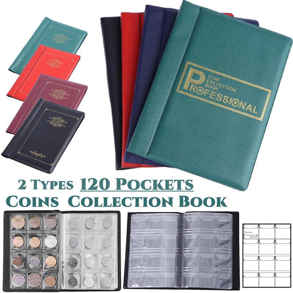 2 Types 120 Pockets Coins Album Collection Book Commemorative Coin ...