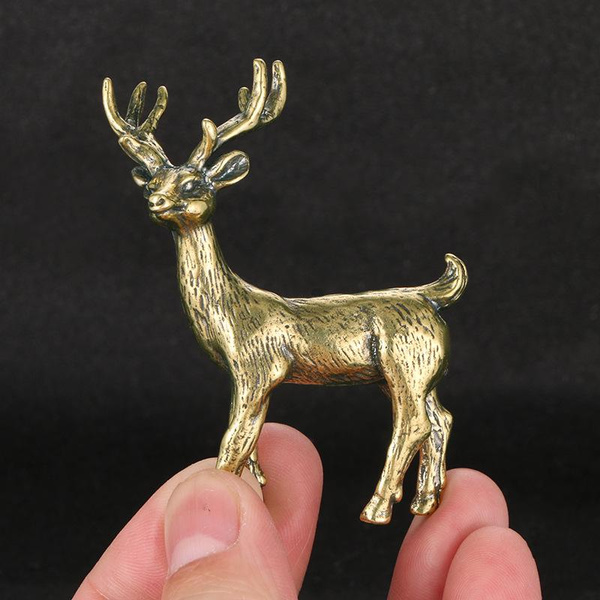 Copper elk ornaments childlike lovely study desk decoration tea ...