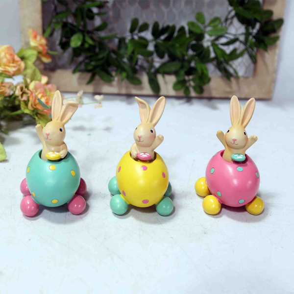 Easter Bunny Miniature Tabletop Pendant Rabbit Model Mini Figurine Home ...