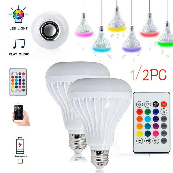 E27 Wireless Bluetooth LED Light Bulb Bluetooth Speaker RGB Smart Light ...