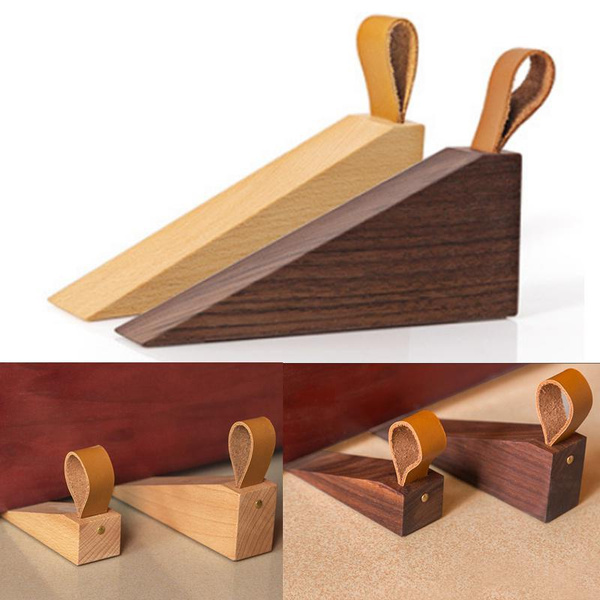 Door Stopper Wood Doorstop Wedge, Non-Slip Door Stops Wedges, Sturdy ...