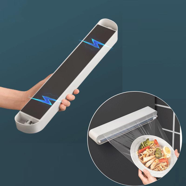 Refillable Cling Wrap Dispenser with Slide Cutter Plastic Wrap ...