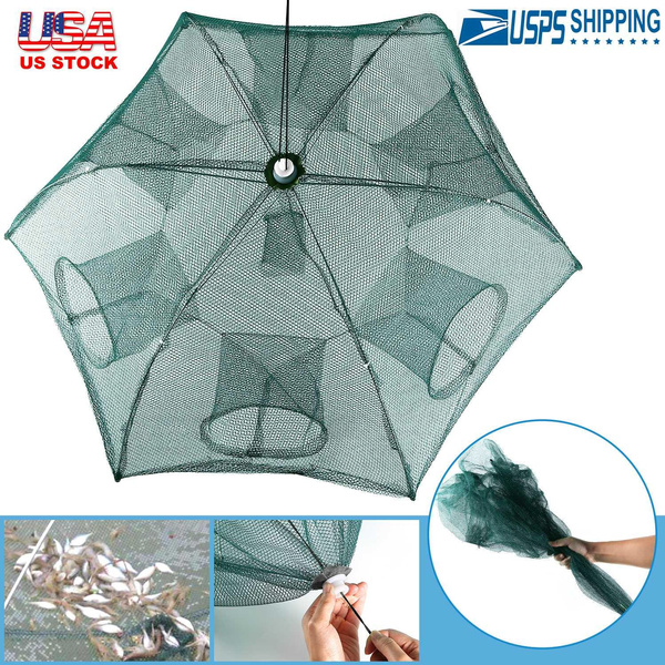 Fishing Trap Net Portable Folded Fishing Bait Trap Shrimp Minnow Crab ...