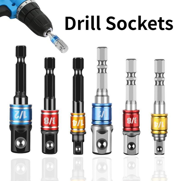1/3 Pcs Square Nut Driver Drill Impact Socket Extension Bit Adapter ...