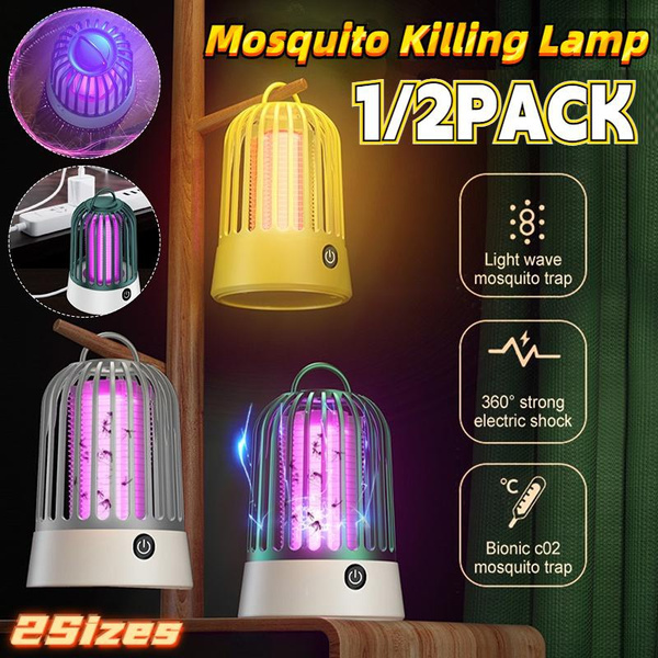 1/2PACK Electric Mosquito Catcher Mosquito Killing Lamp Portable USB ...