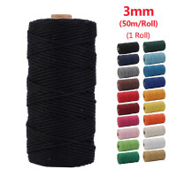 3mm x 50m Macrame Cord Rope Cotton Twine Thread String Crafts DIY ...
