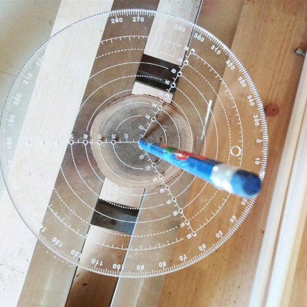 for Wood Turners Acrylic Circle Gauge Clear Center Finder Compass ...
