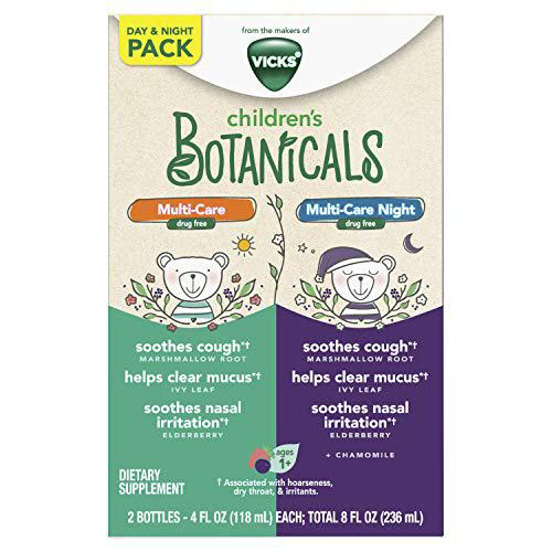 Vicks Children's Botanicals, Day & Night Twin Pack, Elderberry Syrup to ...