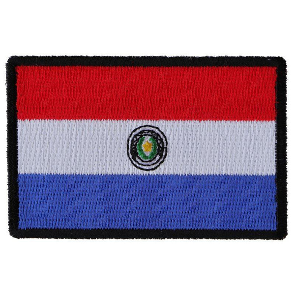 Patch, Embroidered Patch (Iron-On or Sew-On), Paraguay Flag Patch, 3" x 2" | Wish