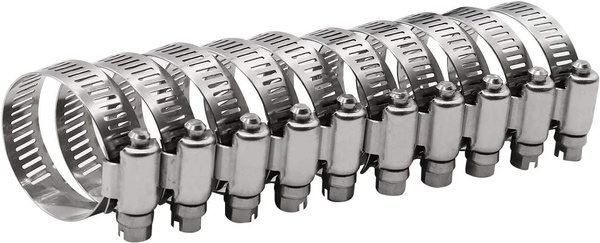 2/5/10 Pack Stainless Steel Hose Clamp Adjustable (21-38 mm) Worm Gear ...
