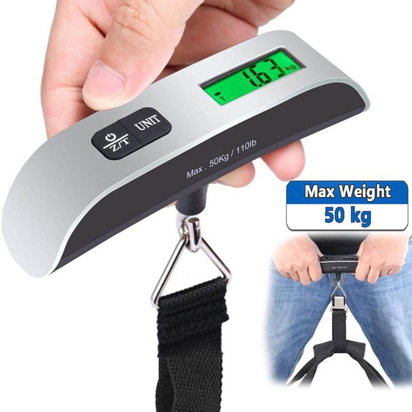 50kg Portable Hanging Digital Scale LCD Electronic Suitcase Luggage ...