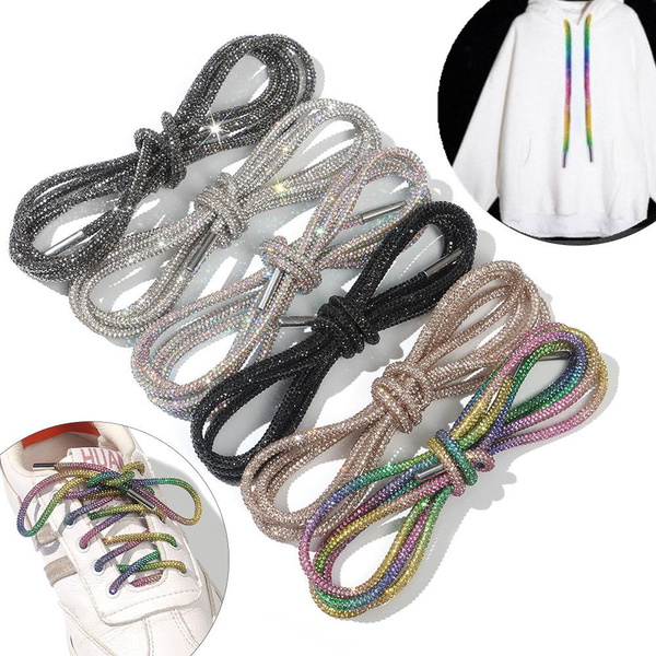 1PC Luxury Rhinestone Shoelaces Rainbow Diamond Shoe Laces Sneakers ...