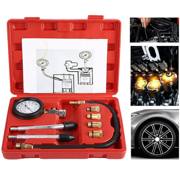 Compression Gauge Test Set Petrol Engine Cylinder Compression Tester ...